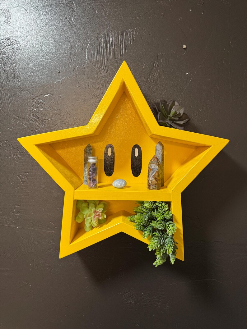 Handcrafted Super Mario Star Display Shelf - Etsy