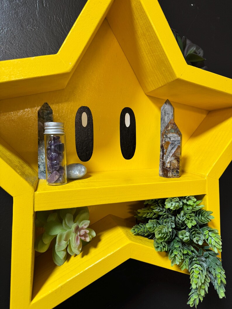 Handcrafted Super Mario Star Display Shelf - Etsy