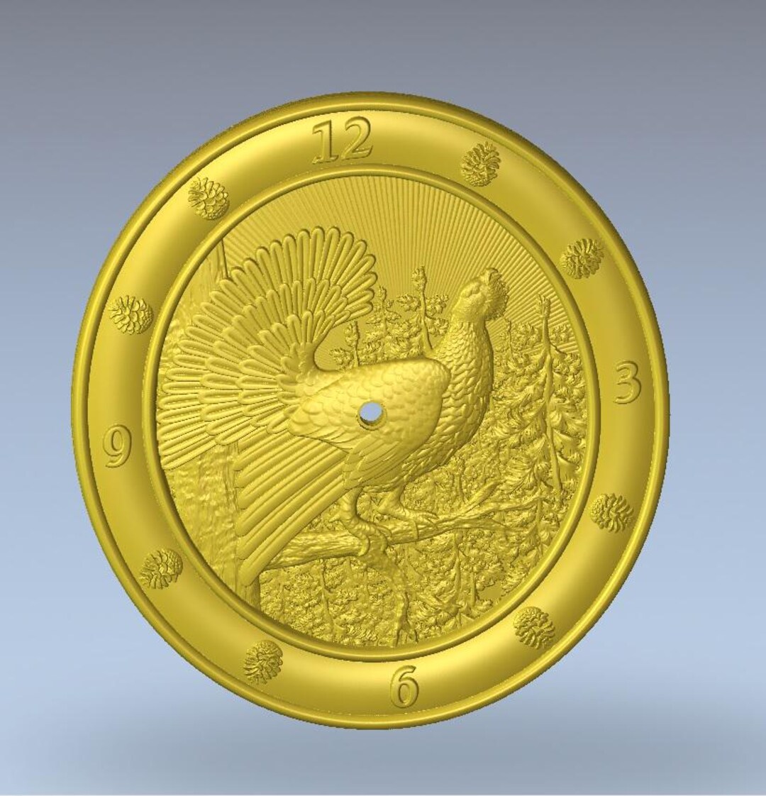 Rooster Relief Clock CNC 3D Digital File | Instant Download Woodworking ...