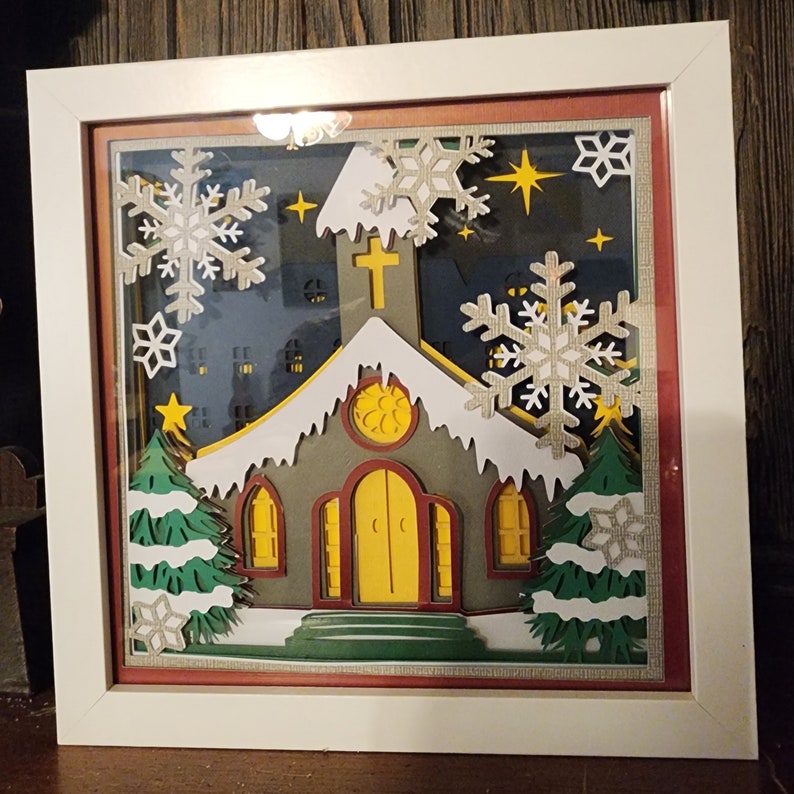 Christmas Church Shadowbox - Etsy