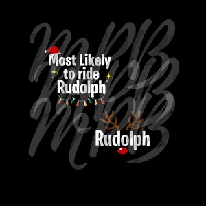 Rudolph Couple SVG and PNG Black and White Font - Etsy