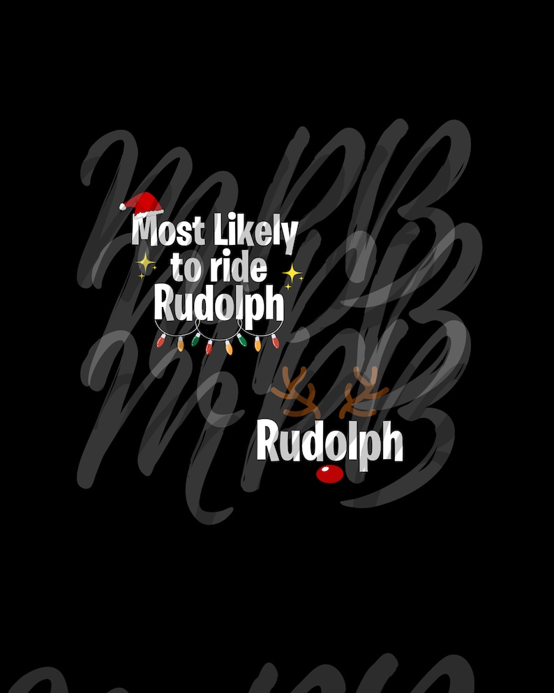 Rudolph Couple SVG and PNG Black and White Font - Etsy