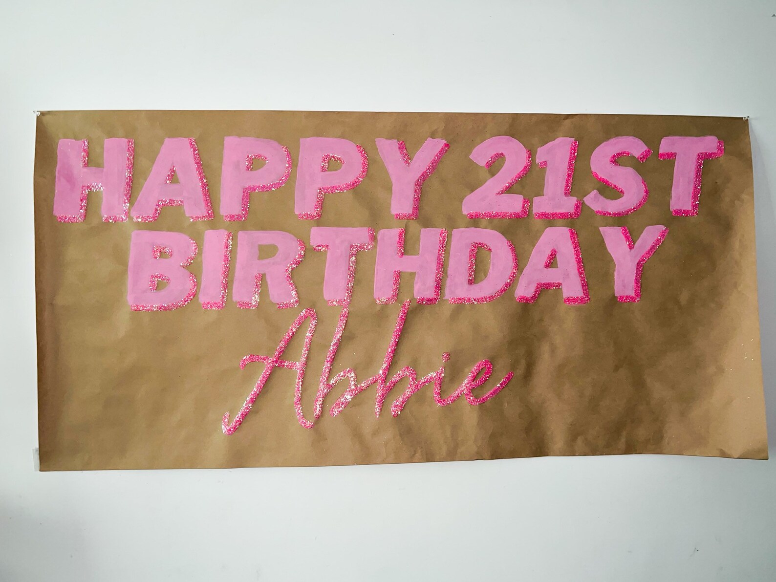 Custom Painted Birthday Banner, Kraft Banner - Etsy