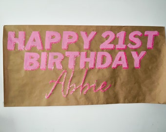 Butcher Sign | Birthday Banner | Kraft Paper Banner | Custom | Hand ...