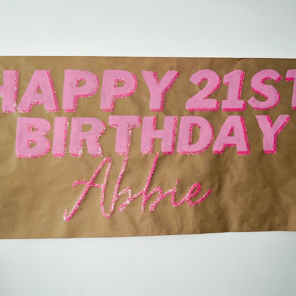 Painted 21st Birthday Banner - Etsy