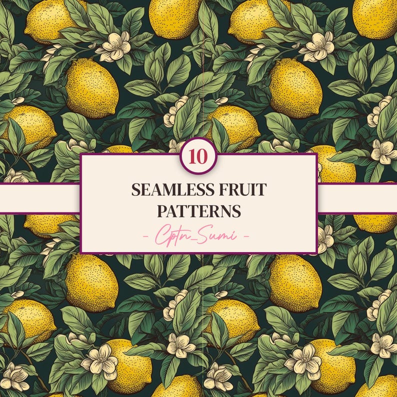 Watercolor Fruit Seamless Patterns, Colorful Digital Paper (1024x1024 ...