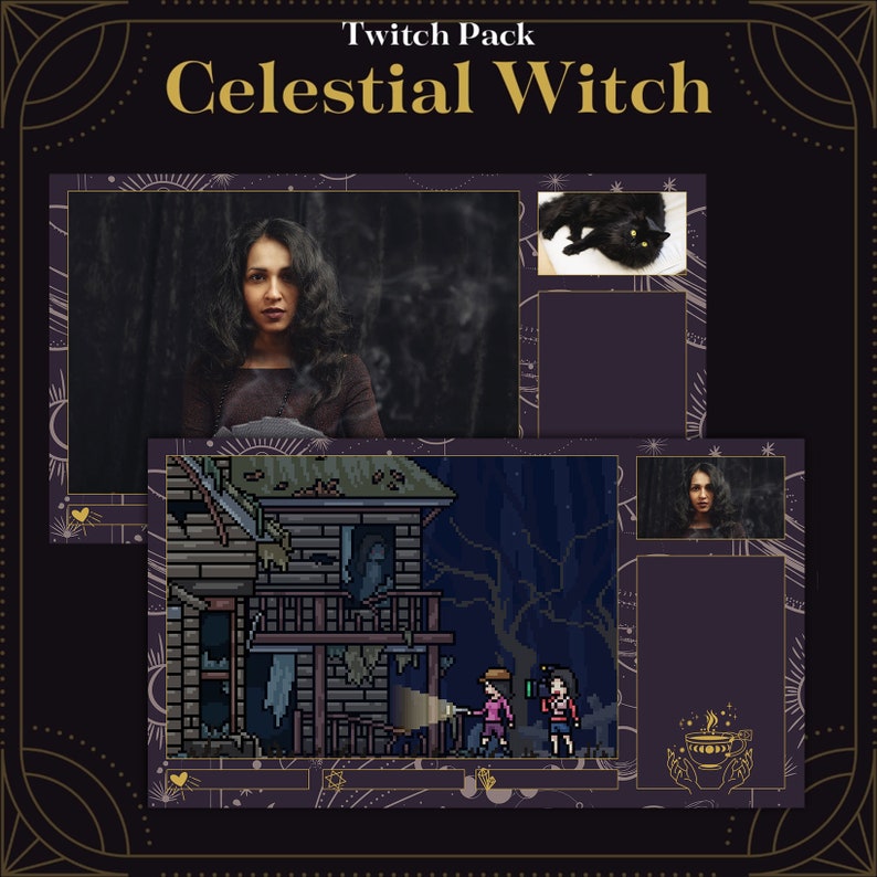 Animated Celestial Witchy Twitch Stream Overlay | Tarot Theme - Etsy