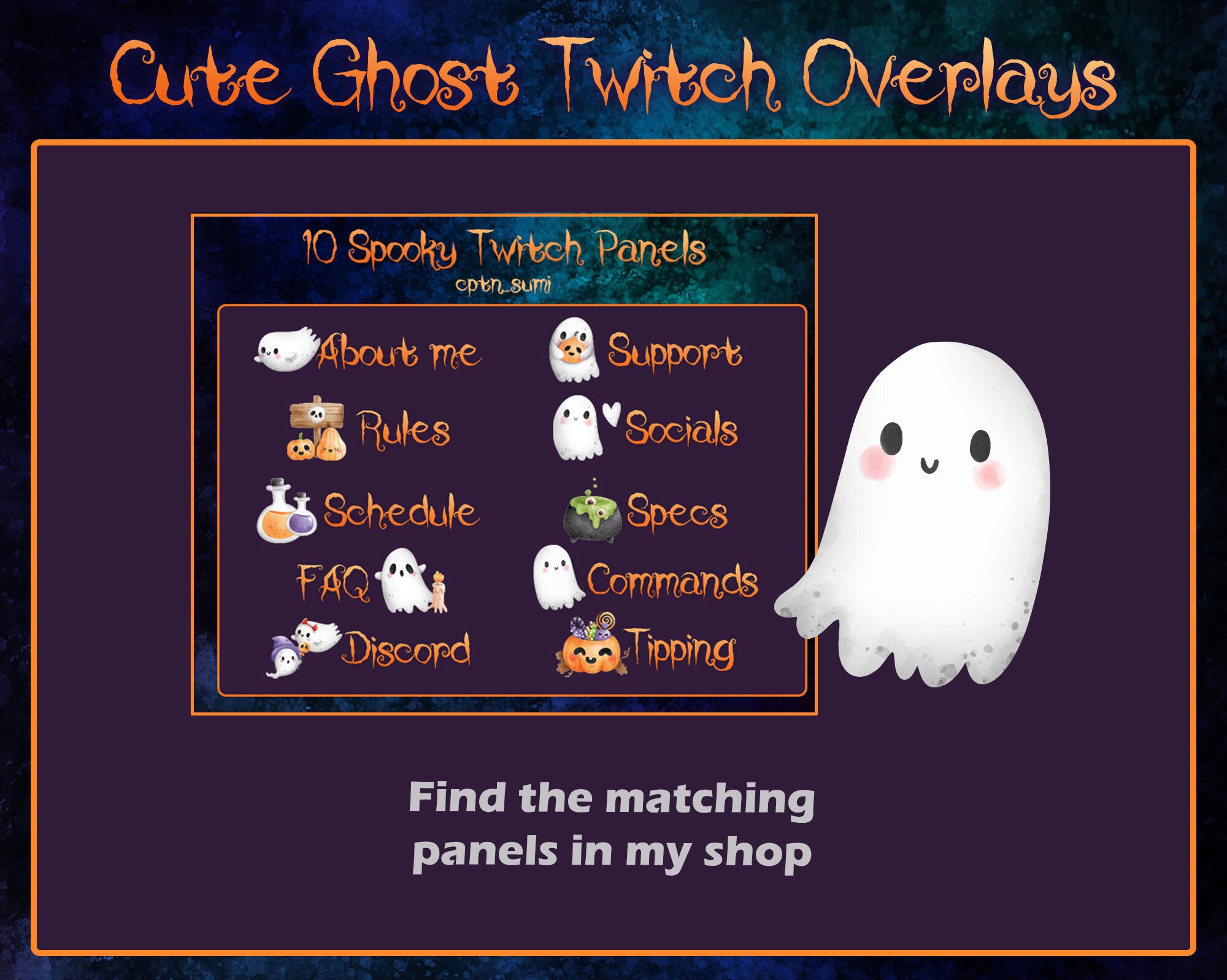 Cute Ghost Overlays Twitch Streamer Overlays & Scenes Twitch Streamer ...