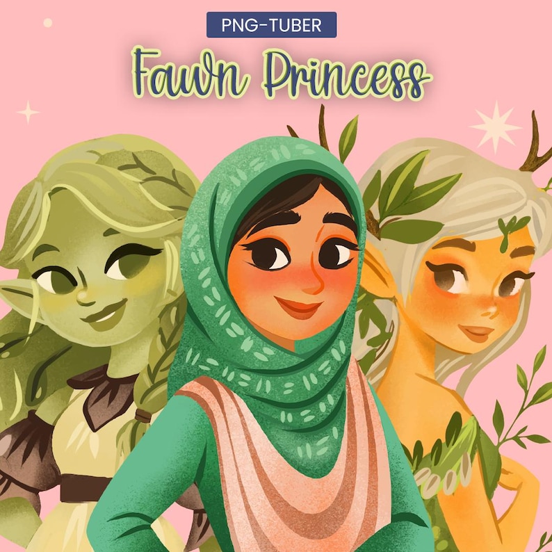 Fawn Princess Pngtuber | Female Pngtuber Model | Premade Vtuber Avatar ...