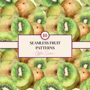 Watercolor Fruit Seamless Patterns, Colorful Digital Paper (1024x1024 ...