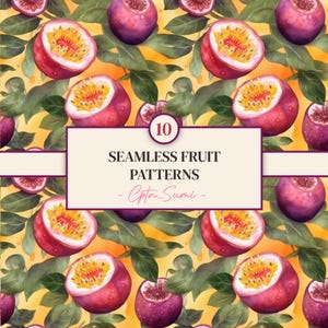 Watercolor Fruit Seamless Patterns, Colorful Digital Paper (1024x1024 ...