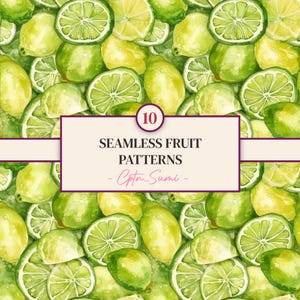 Watercolor Fruit Seamless Patterns, Colorful Digital Paper (1024x1024 ...