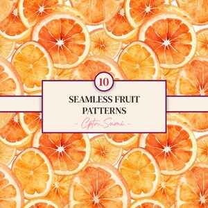 Watercolor Fruit Seamless Patterns, Colorful Digital Paper (1024x1024 ...