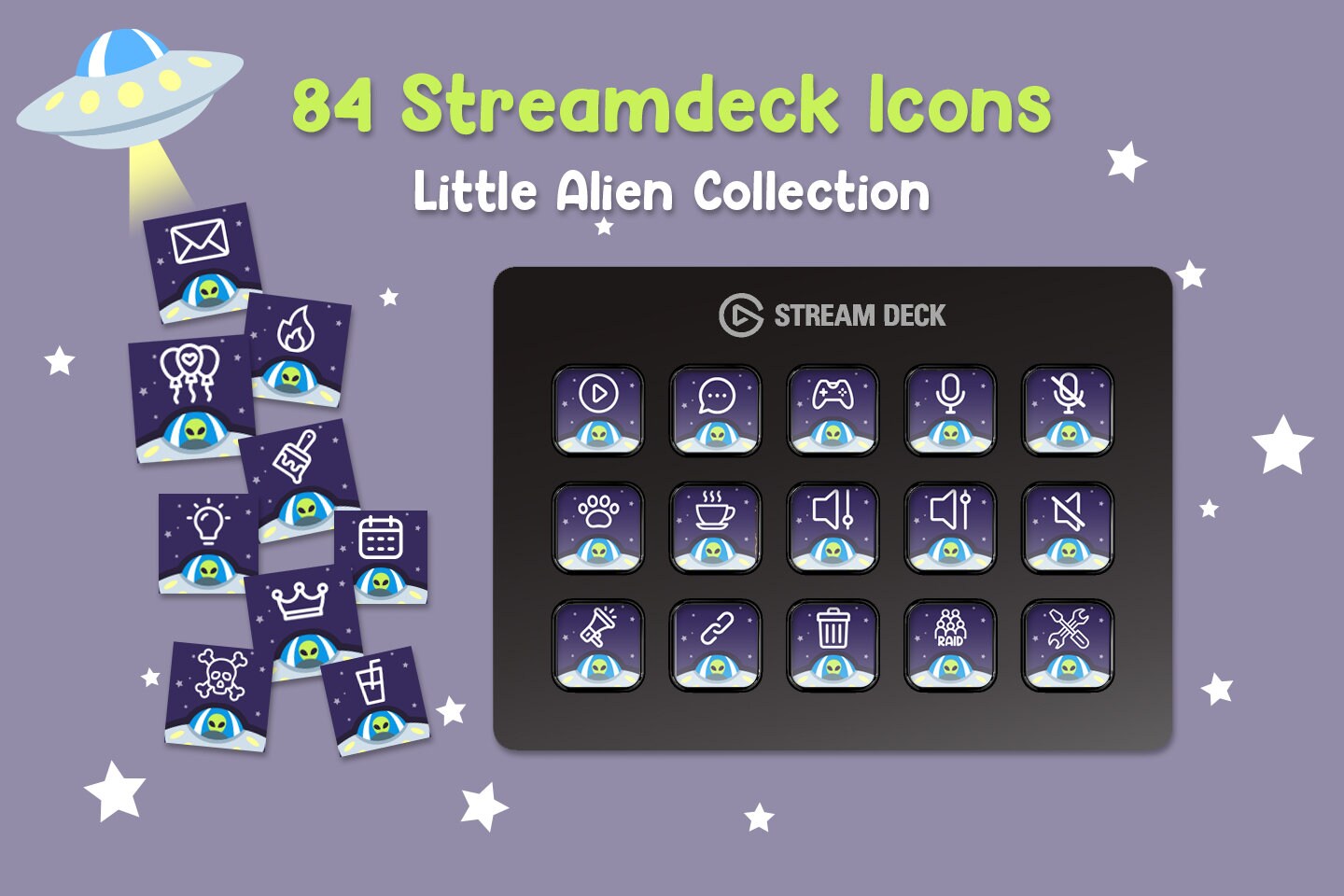Stream Deck Icons | Stream Deck Buttons | Little Alien Collection | 84 ...