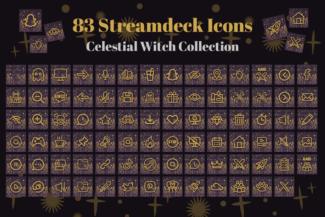 Celestial Witch Stream Deck Icons | 83 PNG Buttons (digital Download ...