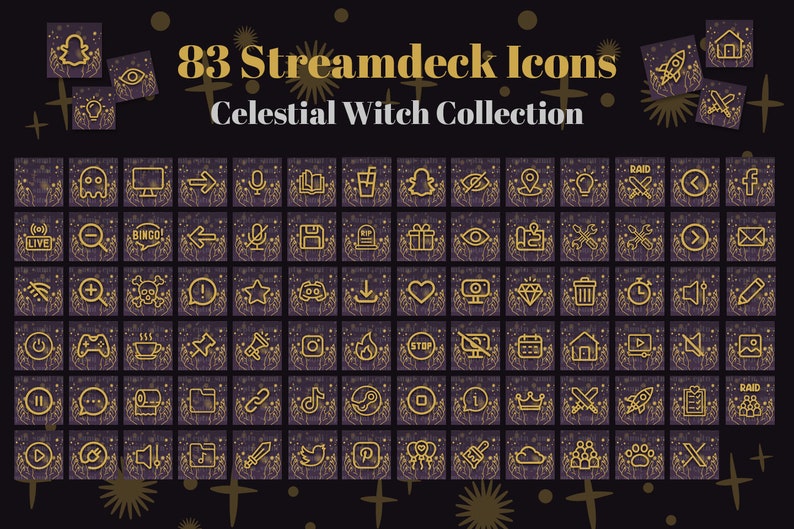 Stream Deck Icons | Stream Deck Buttons | Celestial Witch Collection ...