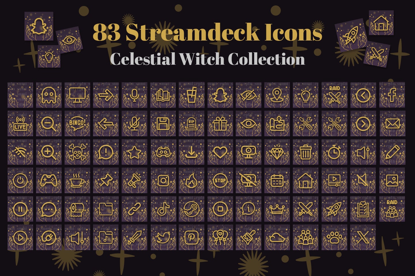Stream Deck Icons | Stream Deck Buttons | Celestial Witch Collection ...