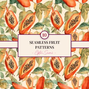Watercolor Fruit Seamless Patterns, Colorful Digital Paper (1024x1024 ...
