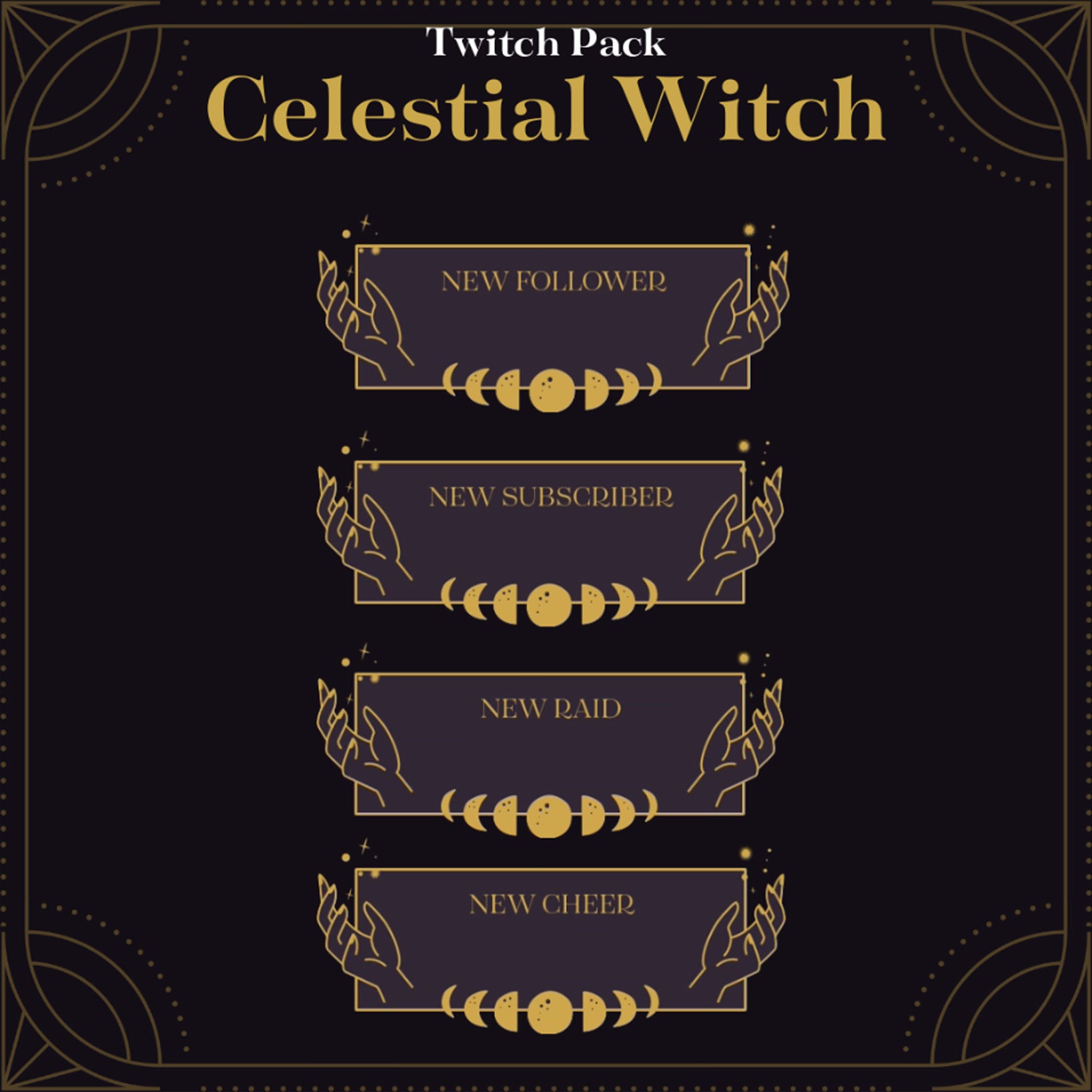 Animated Celestial Witch Twitch Pack | Twitch Streamer Overlays & Scenes | Twitch Streamer ...