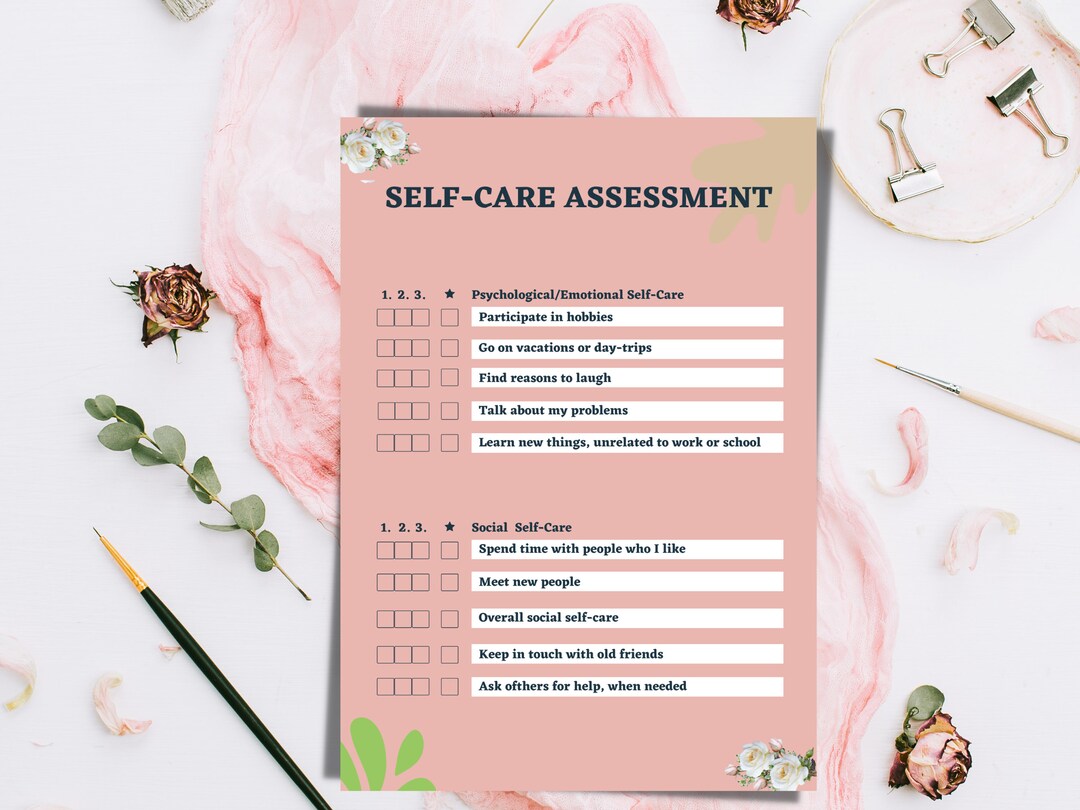 Self Care Checklist Self Care Planner Selfcare Journal Tracker
