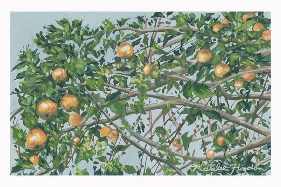 Orange Tree Print - Etsy