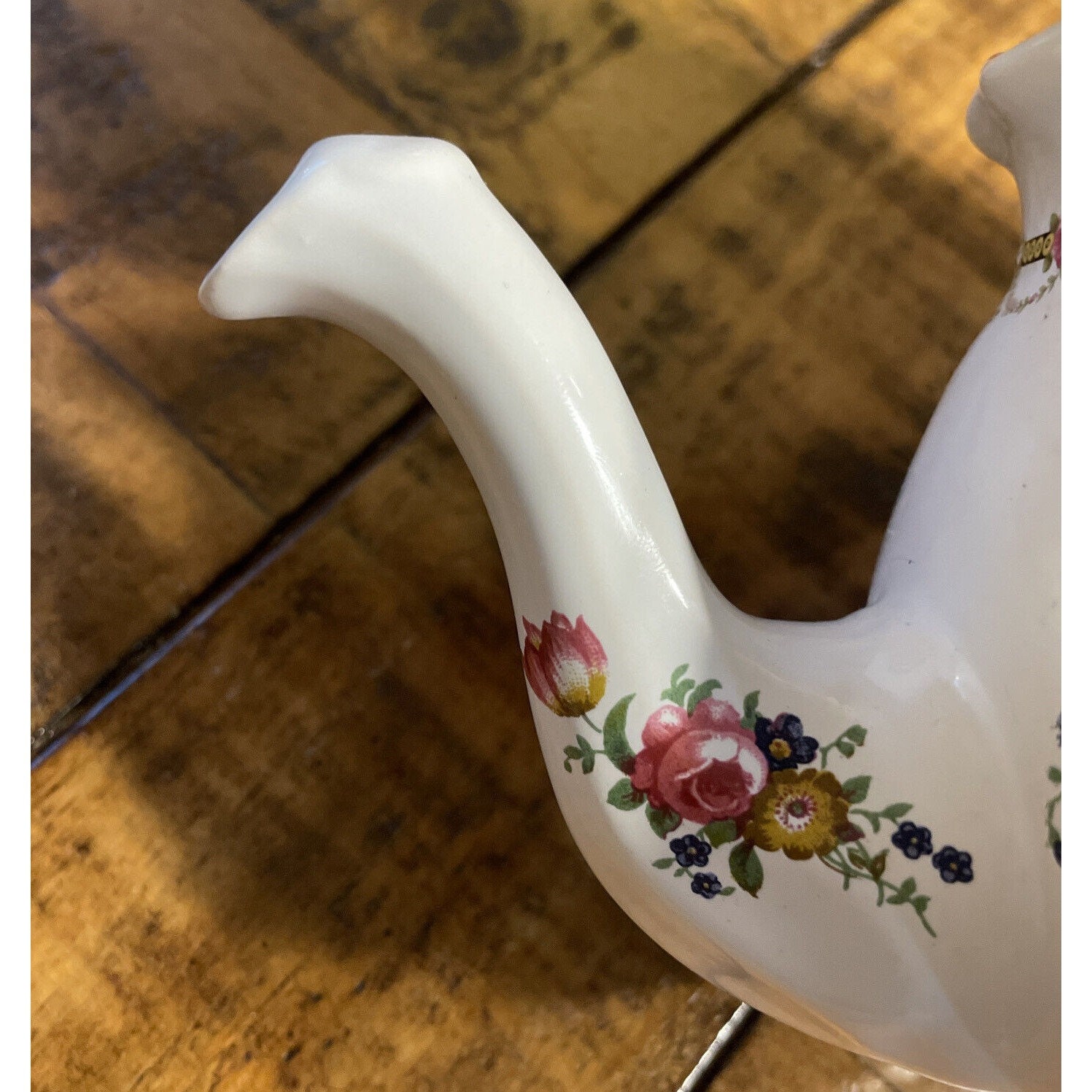 Vtg ARTHUR WOOD & SON Rose Floral Teapot Staffordshire England 6415 ...