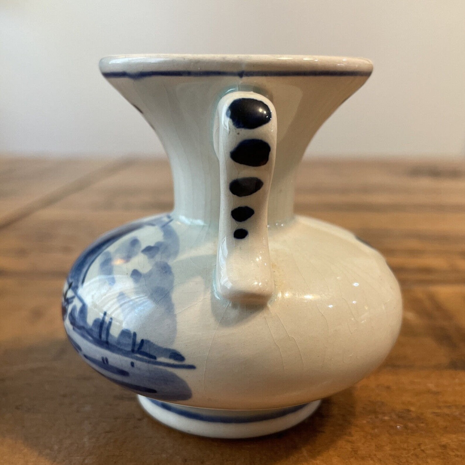 Vintage Delft Blue Ware Miniature Vase Hand Painted England. Mint ...