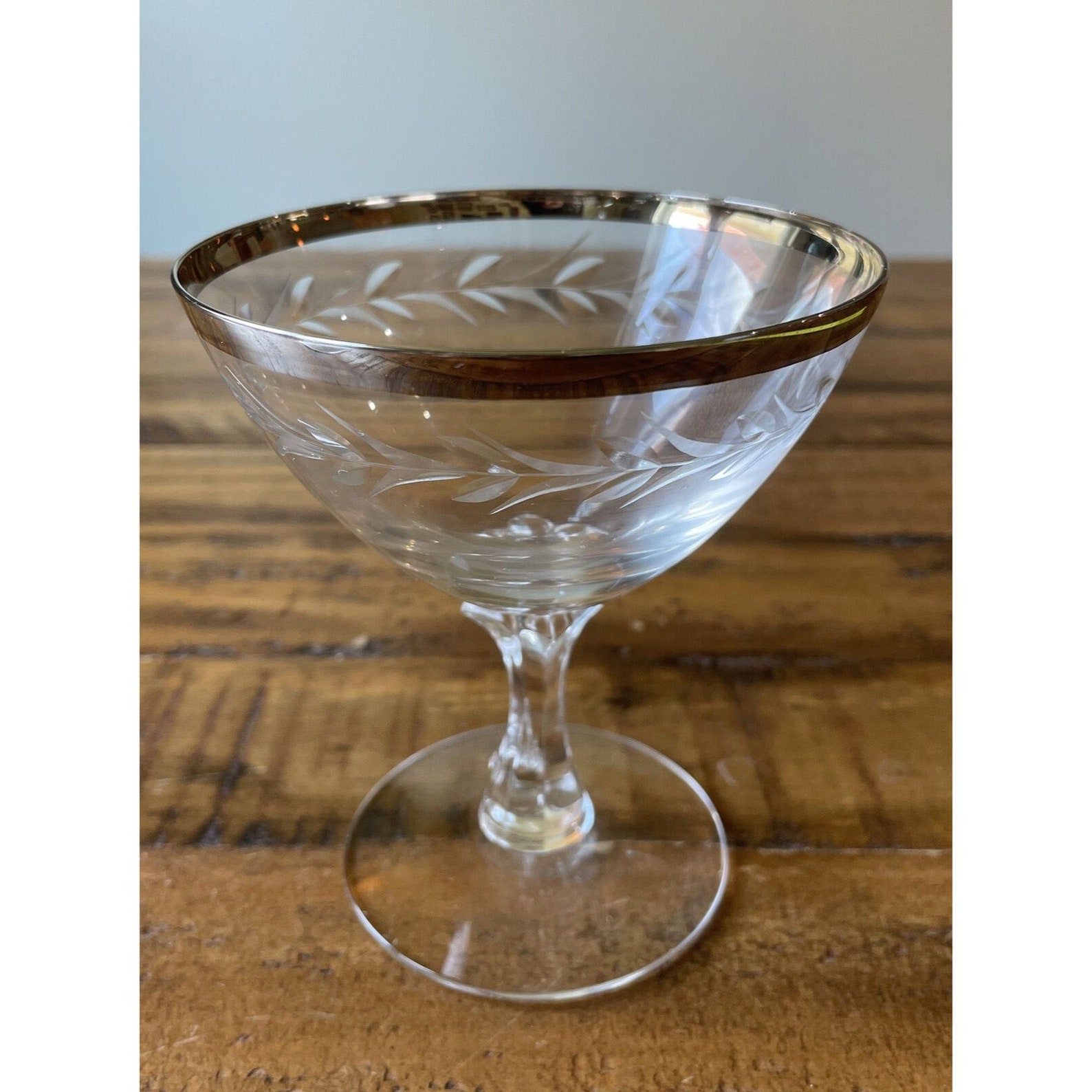 Fostoria “holly” Platinum Rim Crystal Champagne Sherbet Glasses (2) 4 1/2" EUC - Etsy