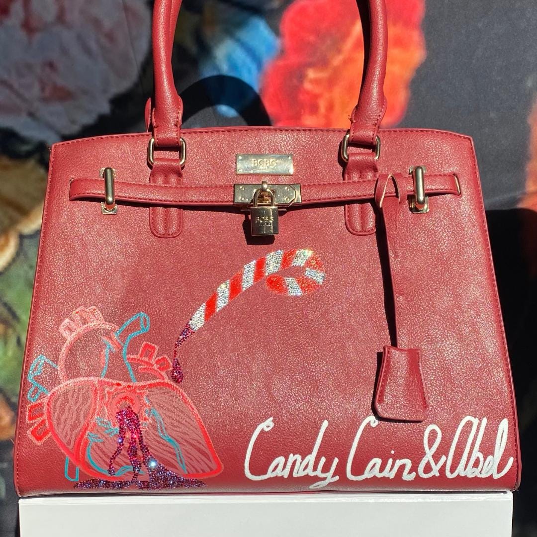 Candy Cain & Abel - Vanrah Hand Painted Purse With Bling Heart - Etsy