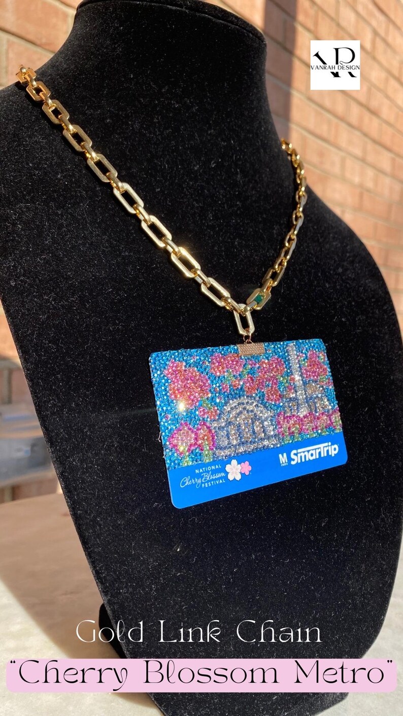 Custom Chains - “cherry Blossom Metro” Bling Metro Card Chain - Etsy