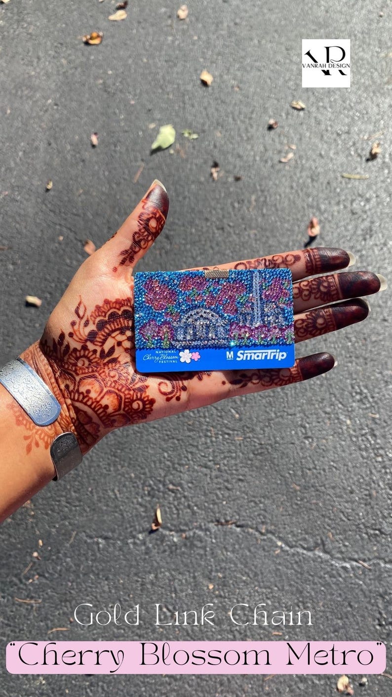 Custom Chains cherry Blossom Metro Bling Metro Card Chain - Etsy