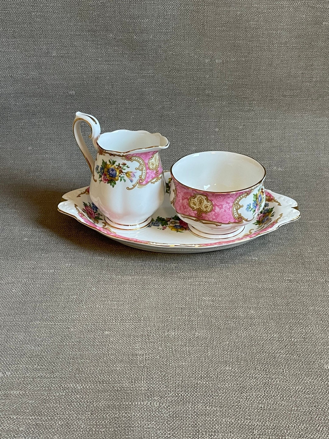 Royal Albert Lady Carlyle, Cream Set, 3 Pieces, Vintage, Sugar Bowl ...