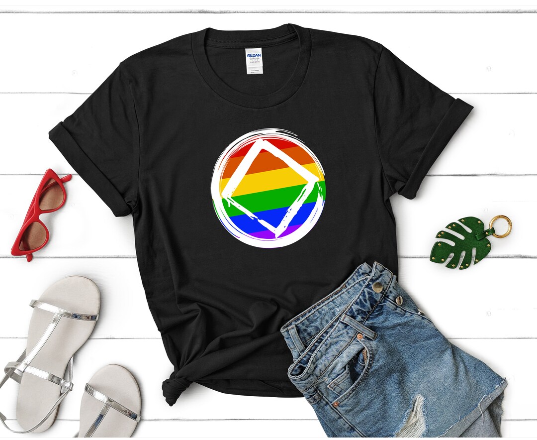 Recovery Pride T-shirt: Rainbow Circle Graphic, Ethically Sourced ...