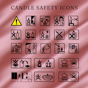 Candle Warning Symbols, Candle Warning Icons, Candle Safety Symbols ...
