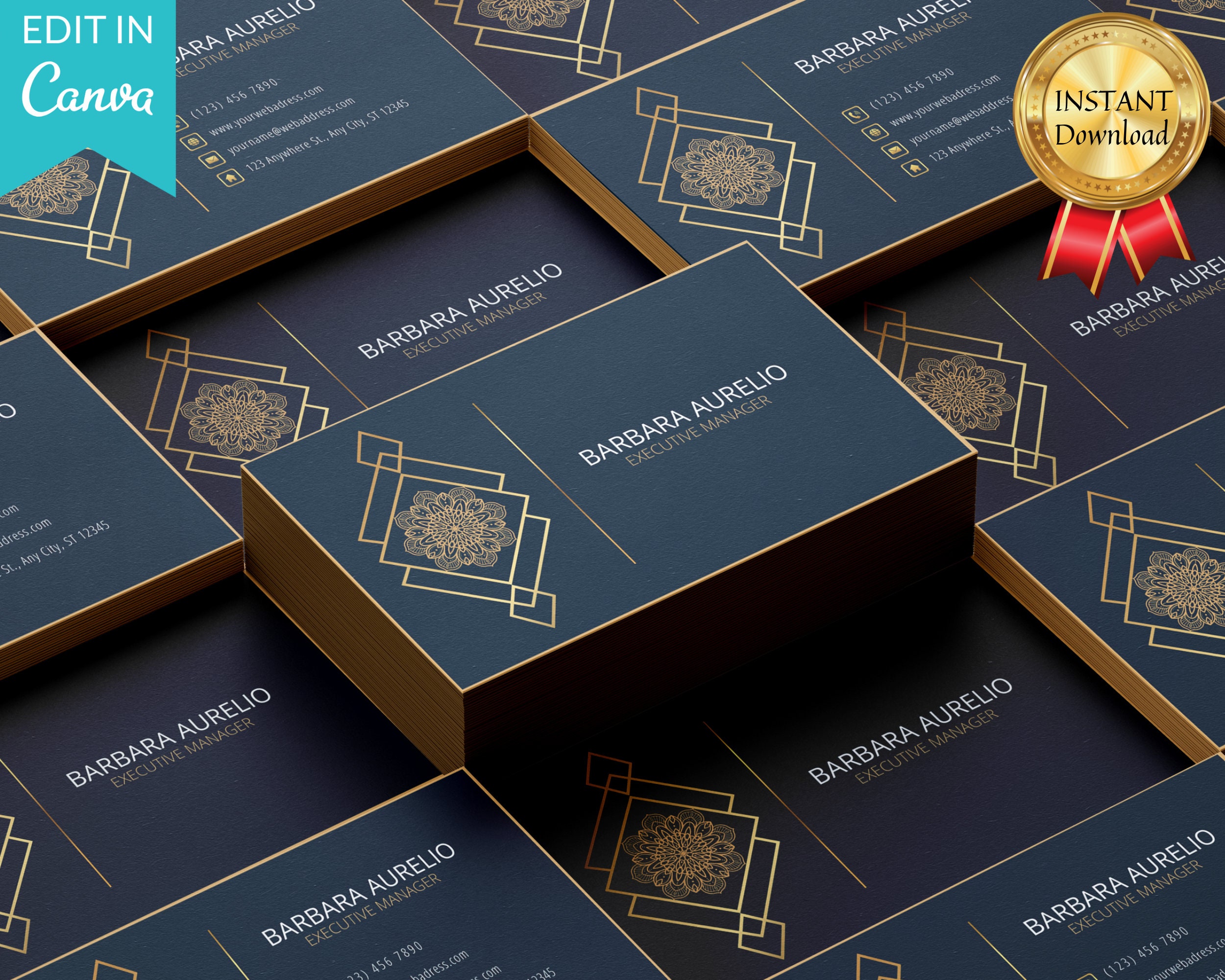 Luxury Business Cards Editable Business Card Template - Etsy