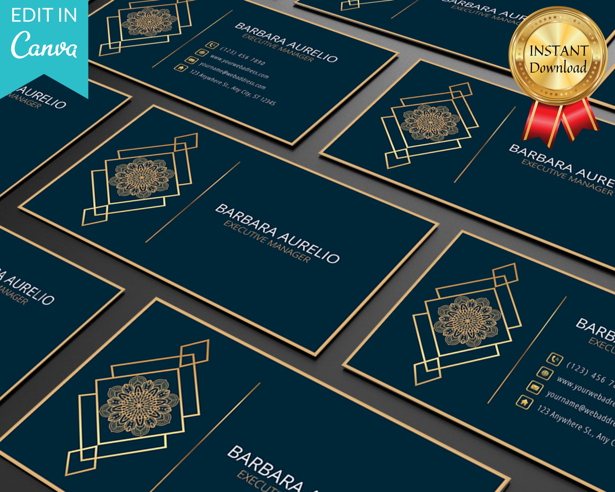 Luxury Business Cards Editable Business Card Template - Etsy