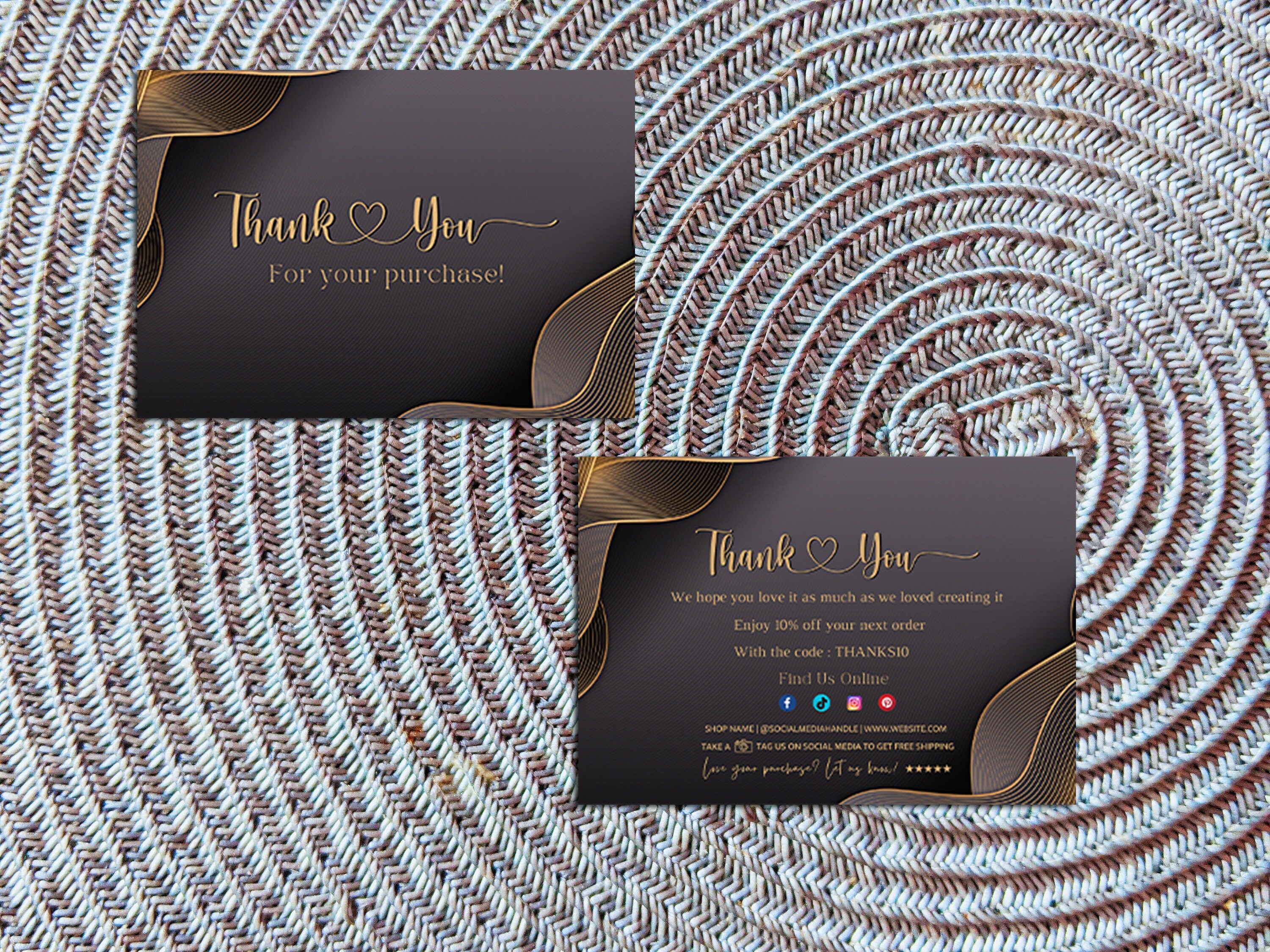 Luxury Business Thank You Card, Printable Thanks for Your Purchase Card ...