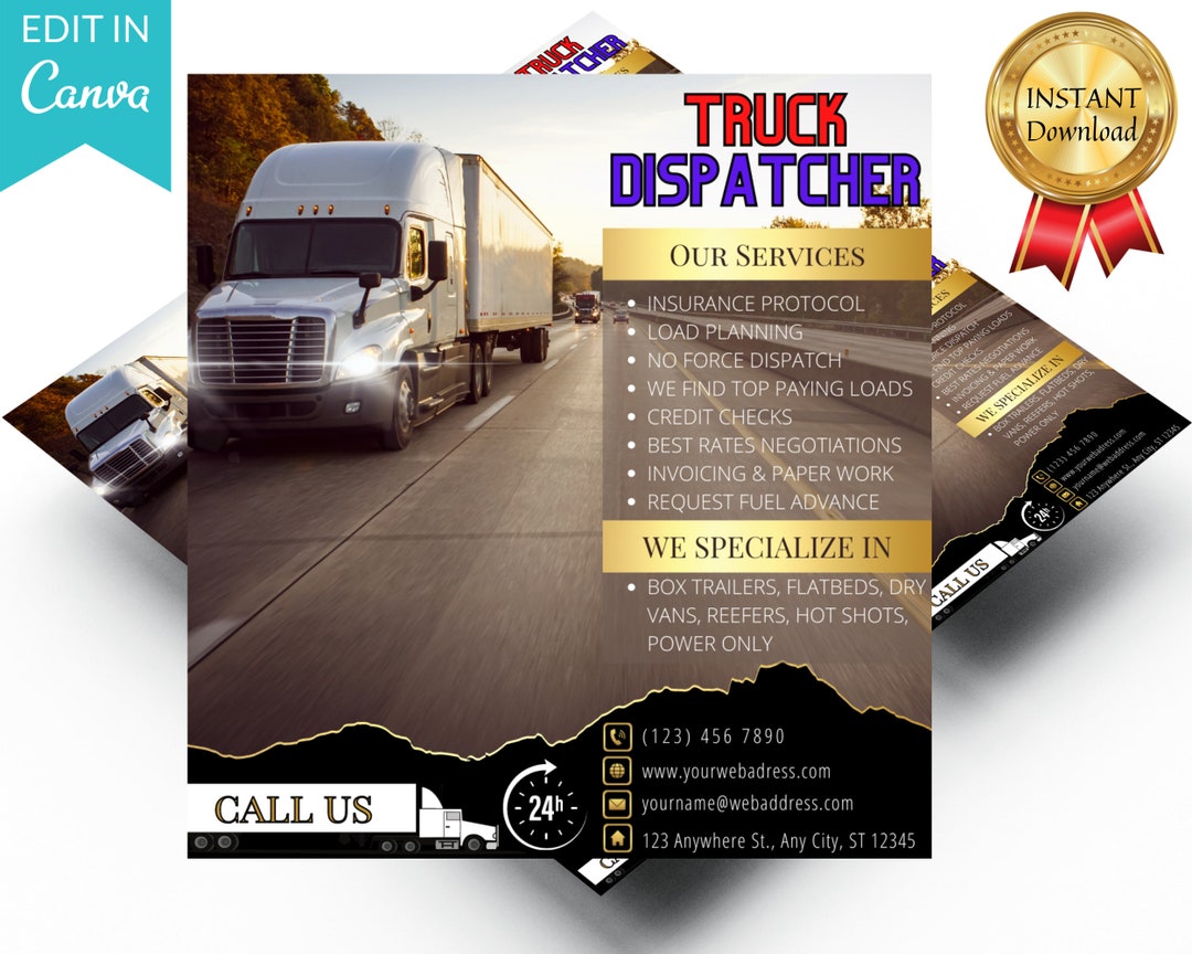 Customizable Truck Dispatcher Flyer Template (digital Download) - Etsy