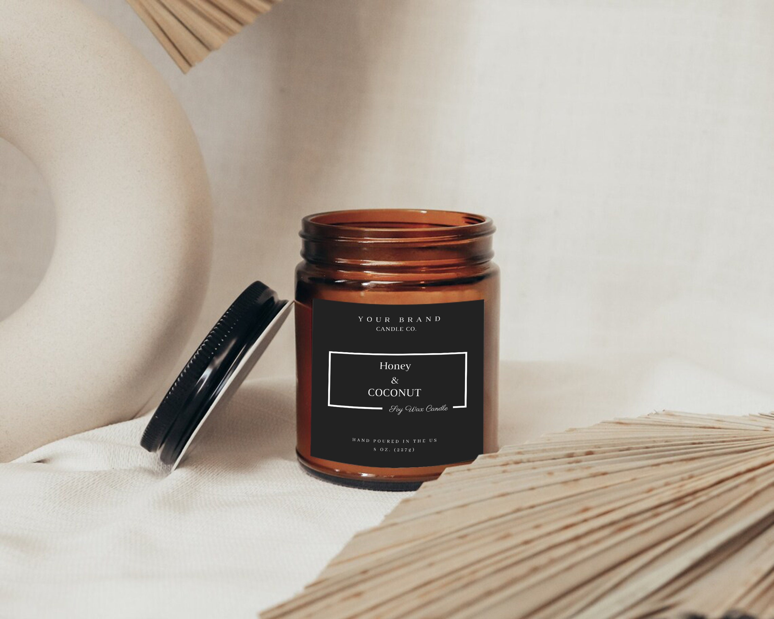 Customizable Candle Jar Label Template, Editable Candle Label Design ...