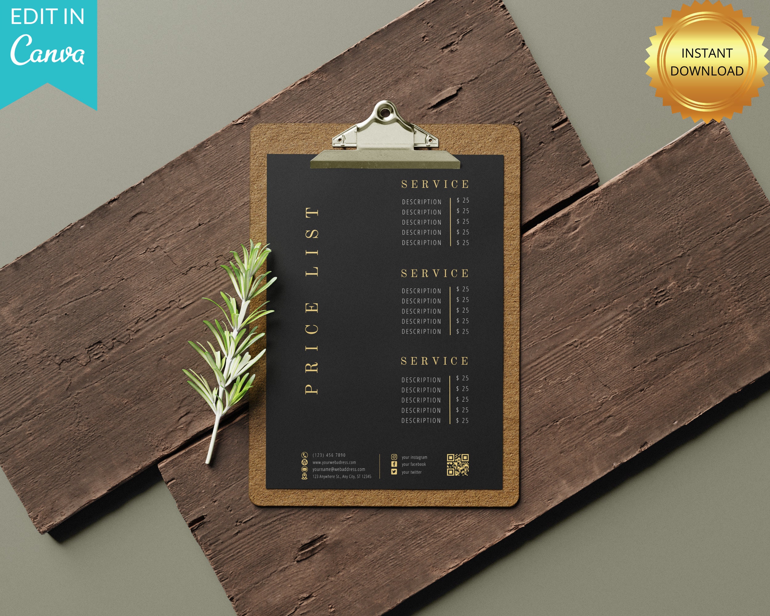 Editable Price List Template Editable Small Business Price - Etsy
