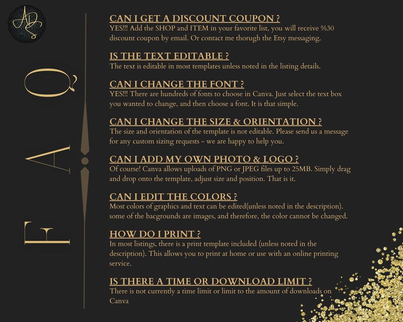 Black & Gold Bartender Business Card With QR Code (editable) - Etsy