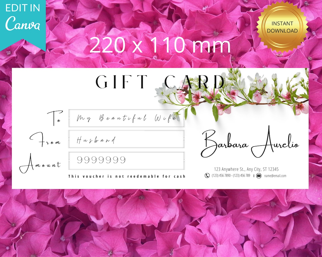 Printable Gift Certificate Template DIY Printable Gift - Etsy