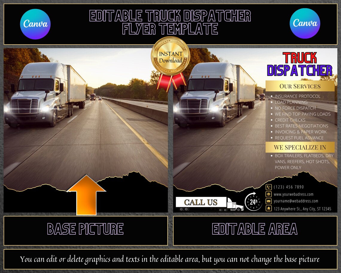 Customizable Truck Dispatcher Flyer Template Trucking - Etsy
