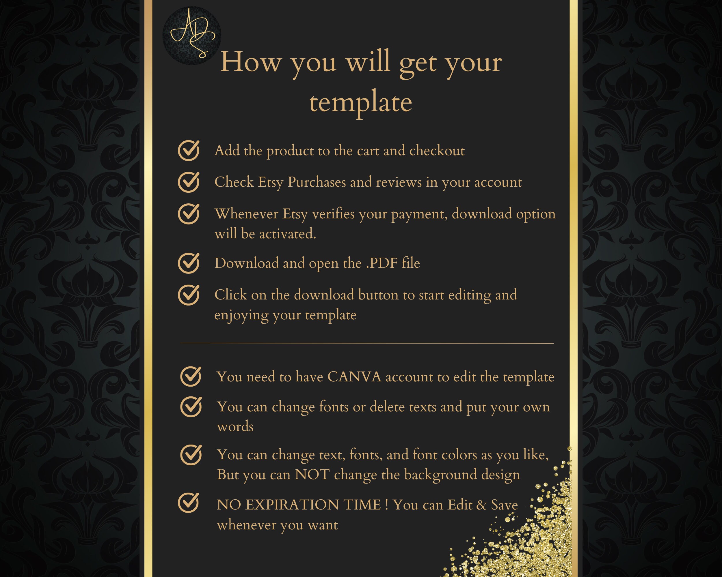 Black & Gold Bartender Business Card With QR Code (digital Download) - Etsy