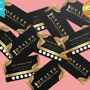 Small Business Rewards Card Design, Printable DIY Loyalty Cards, Lash ...