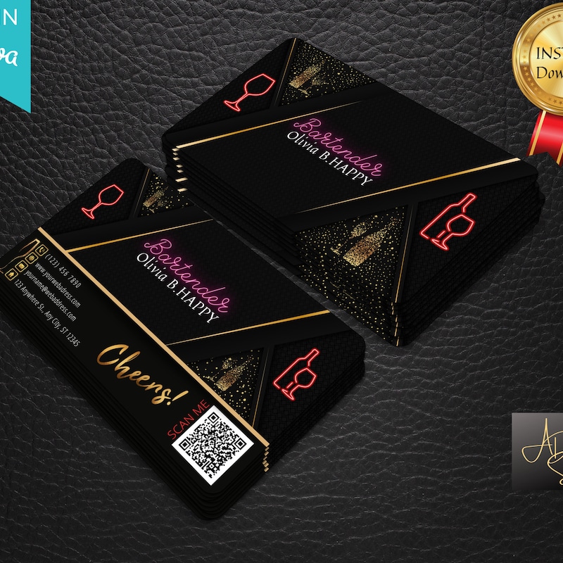 Bartender Business Cards Cards - Etsy