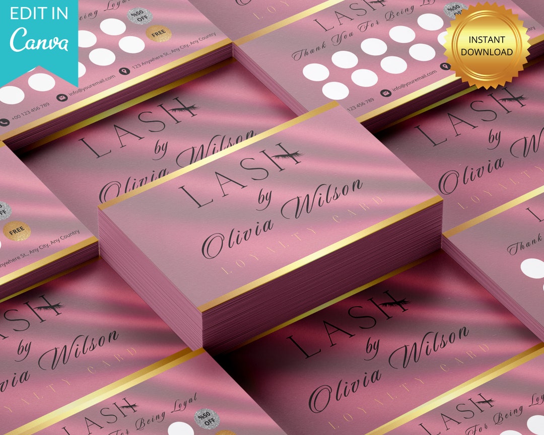 Lash Loyalty Card Template Small Business Lash Rewards Card - Etsy