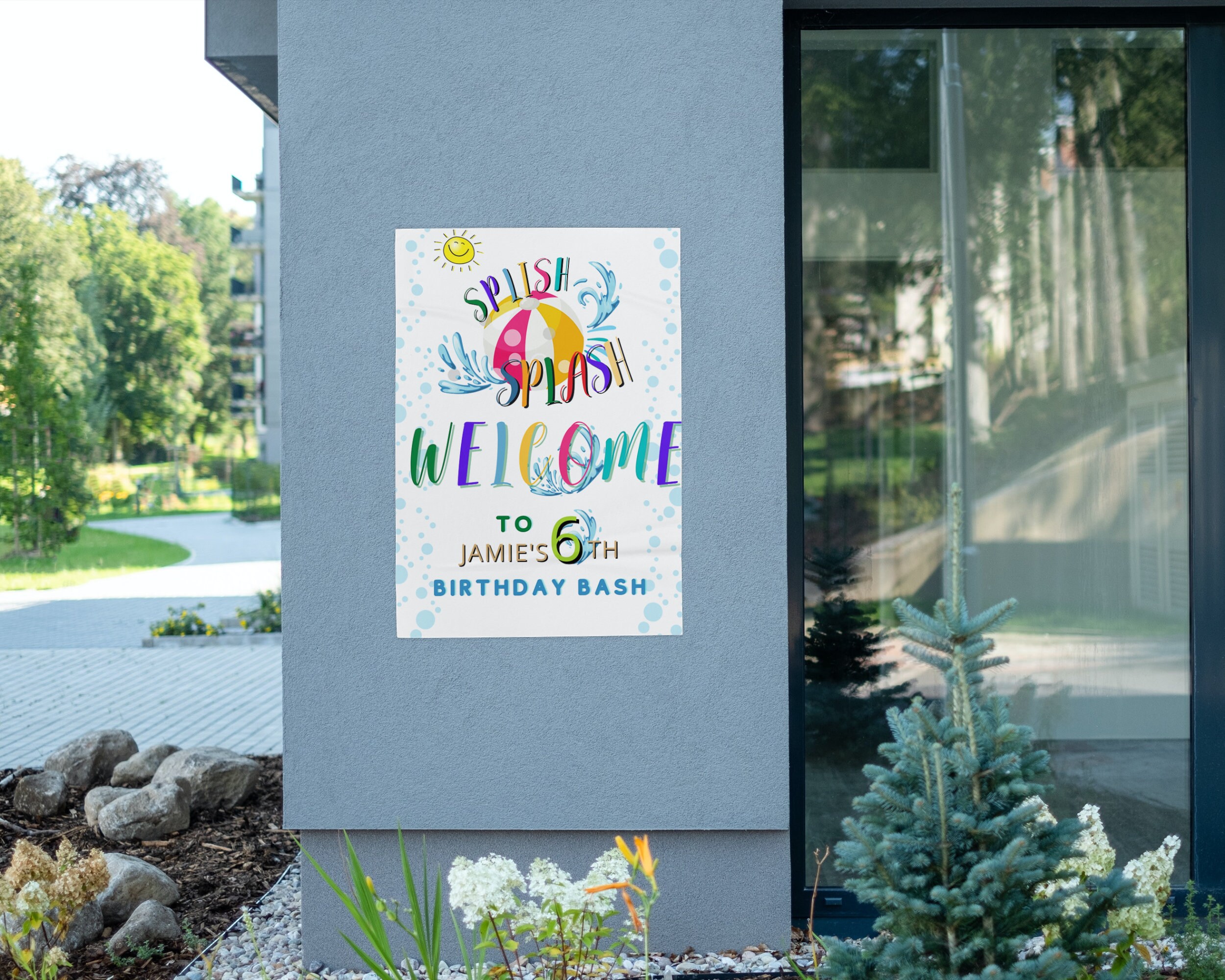 Editable Splish Splash Birthday Welcome Sign Pool Party - Etsy