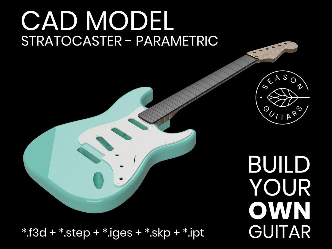 Ender Stratocaster CAD Model – CNC Template for Fusion 360 & Inventor ...