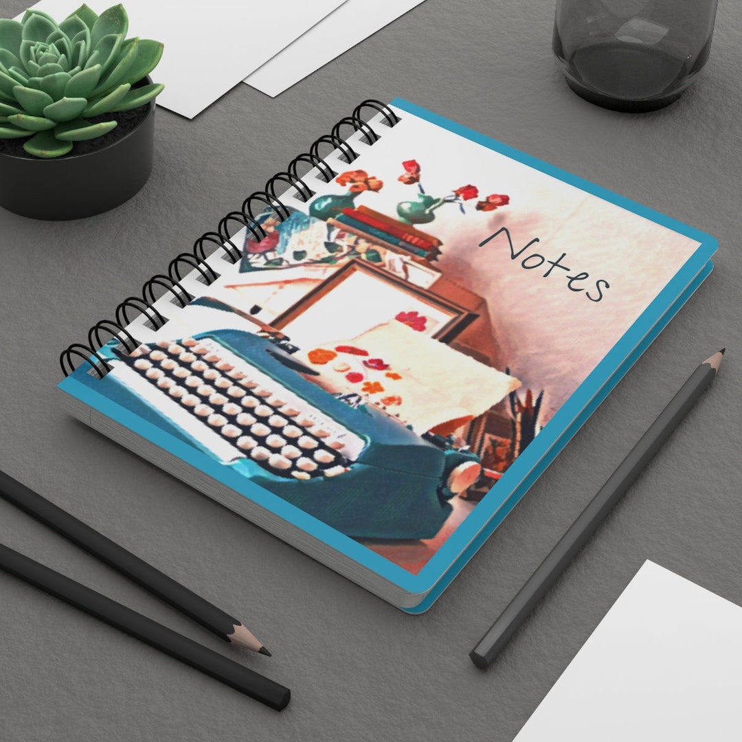 Vintage Typewriter Spiral Bound Journal, Boho Spiral Bound Notebook ...